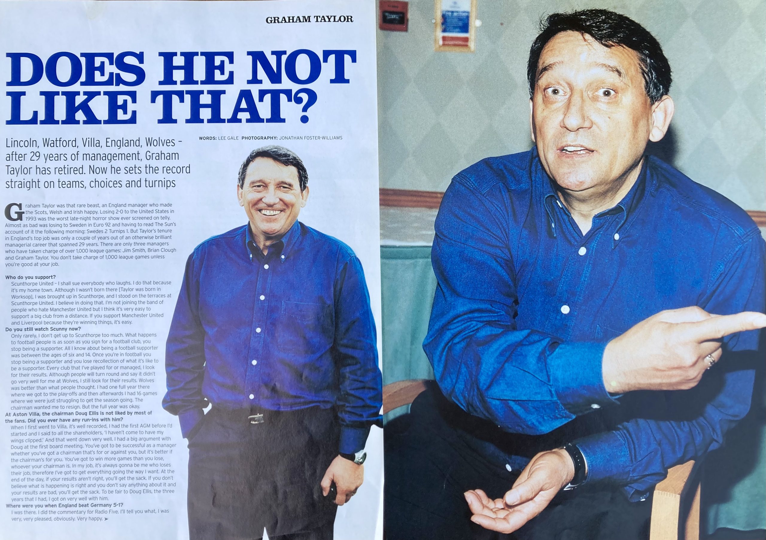Does he not like that?: an interview with Graham Taylor, Front, 2003 ...